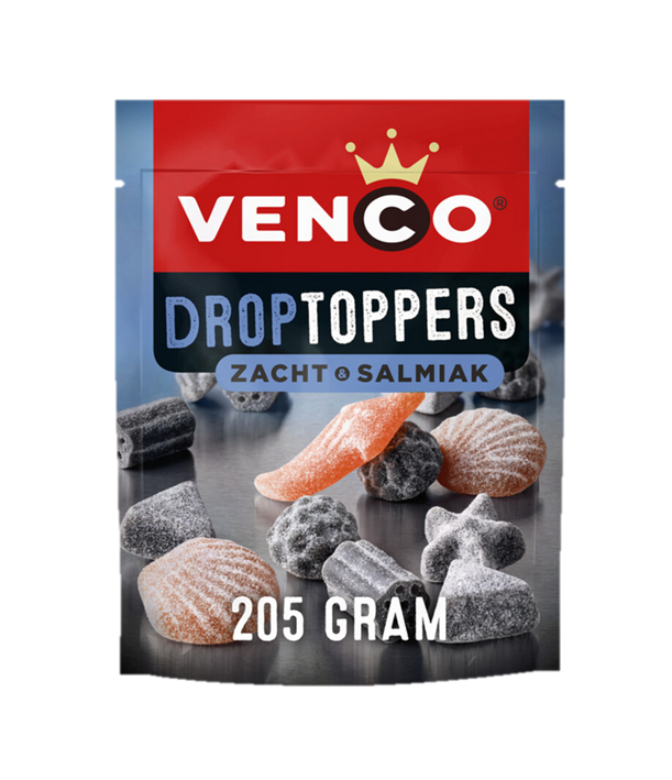 Venco Droptoppers Soft and Salmiak 205g | Dutchy's European Market